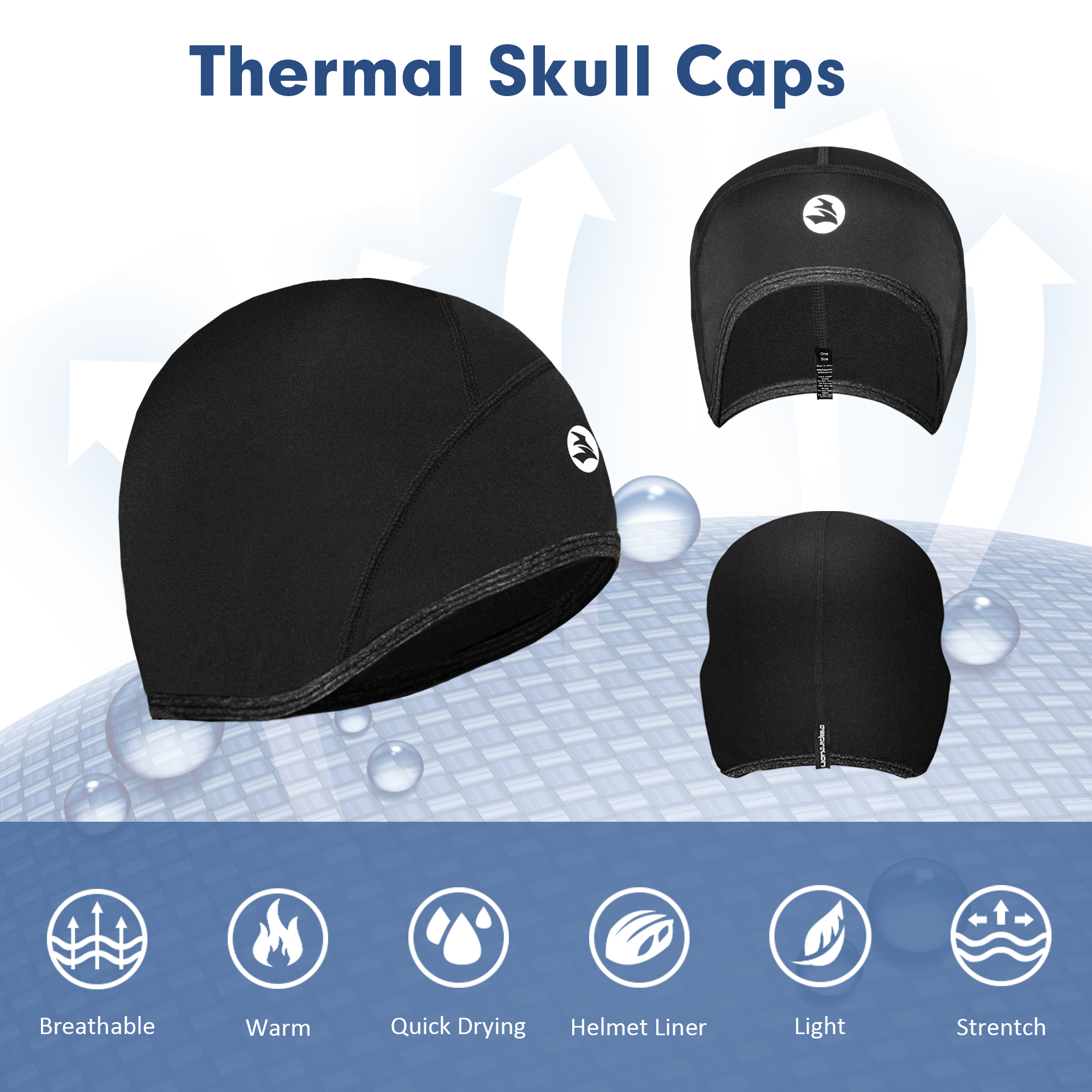 Thermal Running Hats Cover Ears Skull Cap Cycling Helmet Liner Beanie ...